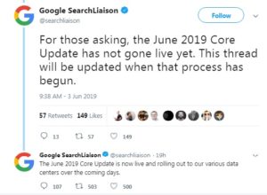 Major Google Core Algorithm Update Announced for June 2019